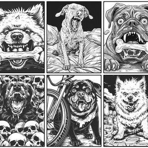 50 Horror Dog Printable Coloring Pages for Adults | PDF Coloring Book ...