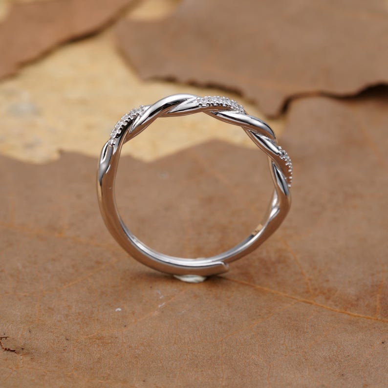 Crossover Twist Open Wedding Ring, 925 Sterling Silver Ring, Dainty ...