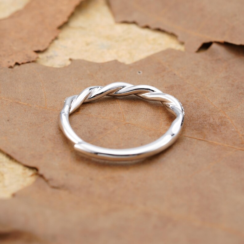 Crossover Twist Open Wedding Ring, 925 Sterling Silver Ring, Dainty ...