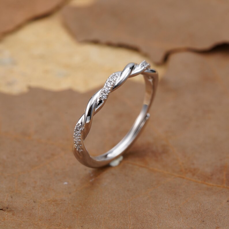 Crossover Twist Open Wedding Ring, 925 Sterling Silver Ring, Dainty ...