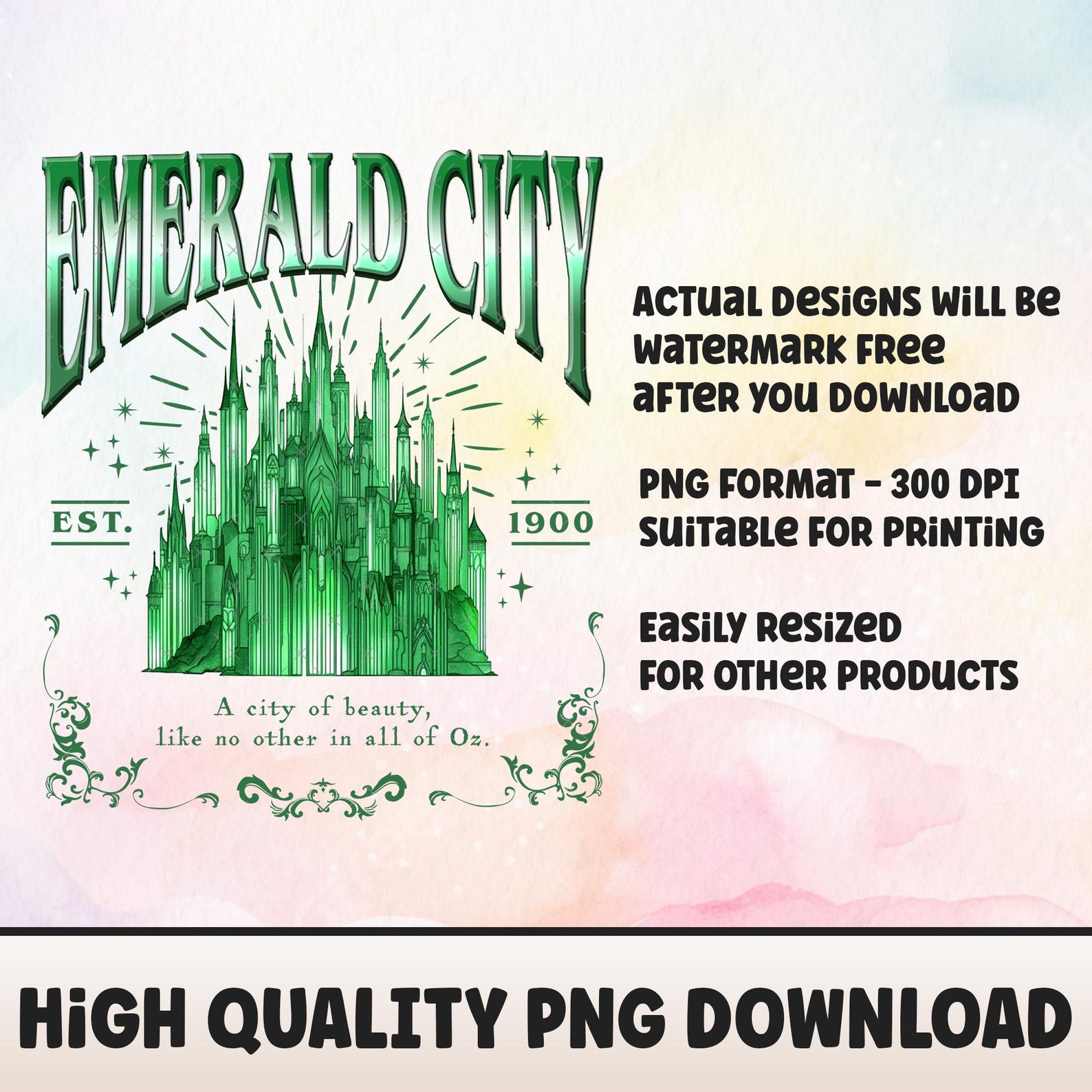 Emerald City PNG: Wizard of Oz Fantasy Design (digital Download) - Etsy
