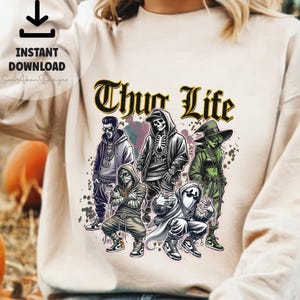 Thug Life Png, Halloween Shirt Design, Hip Hop Design, Funny Halloween ...