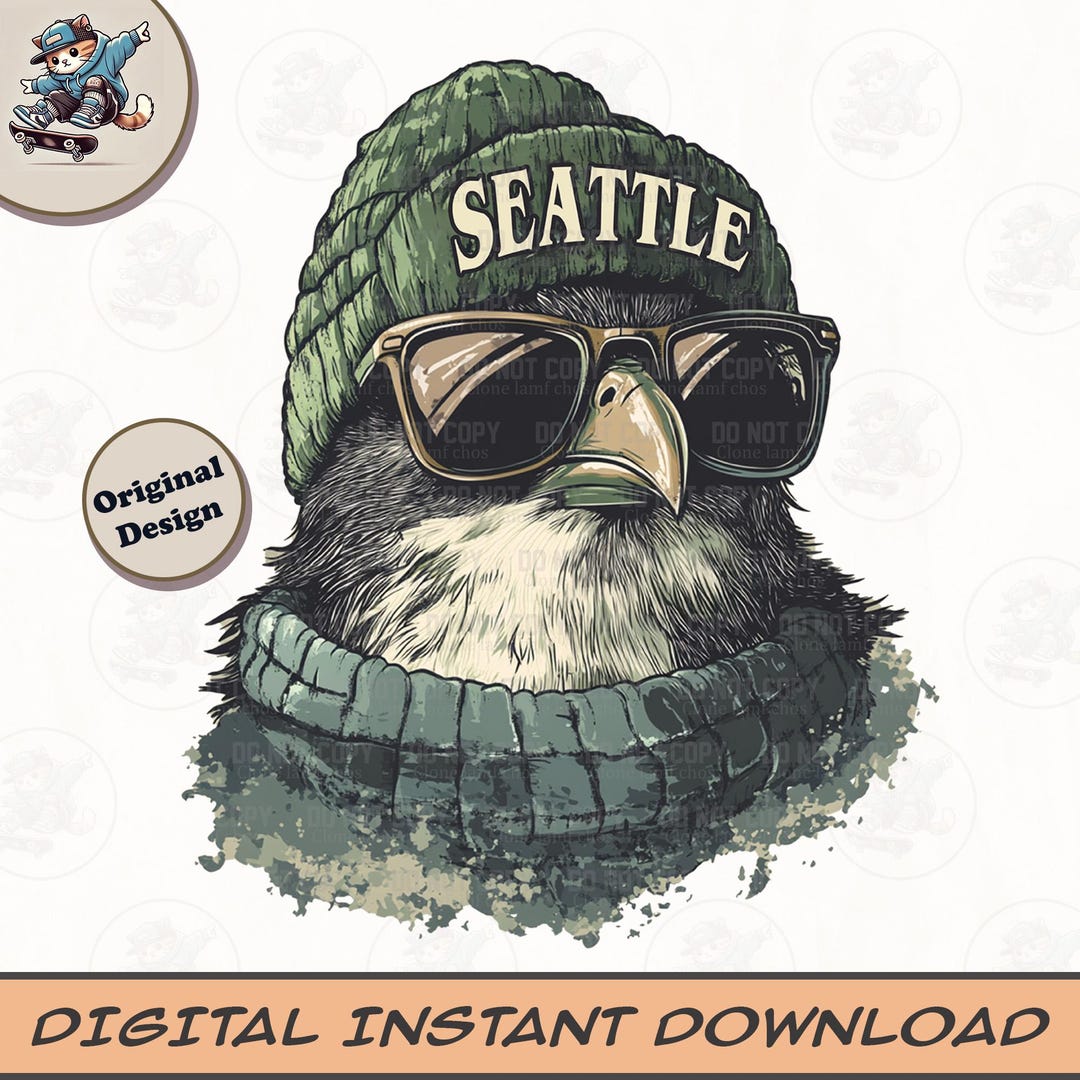 Vintage Seattle Football PNG (digital Download), Sports Fan Apparel ...