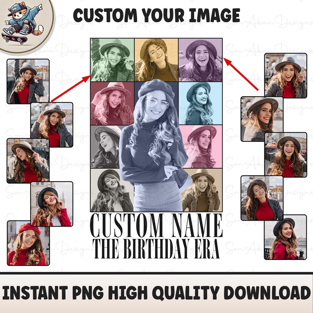 Custom Eras Photo Collage: Birthday Party Theme (PNG, PDF) - Etsy