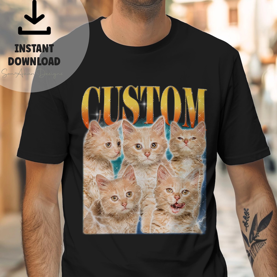 Custom Retro Pet PNG, Personalized Pet Tee, Custom Photo Vintage 90s ...