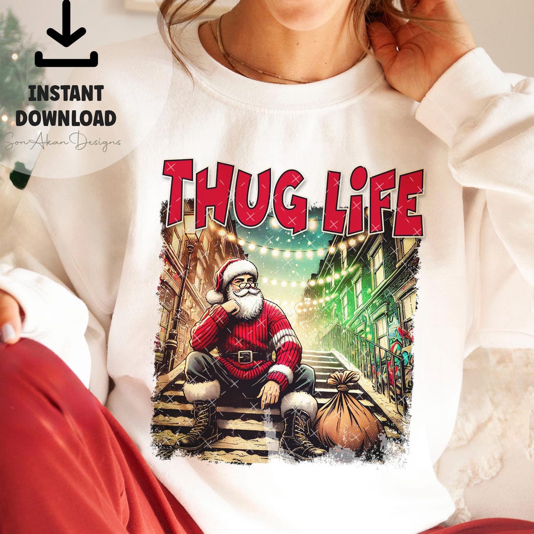 Thug Life Santa Png, Thug Life Christmas Png, Wonderful Time Png, Merry ...