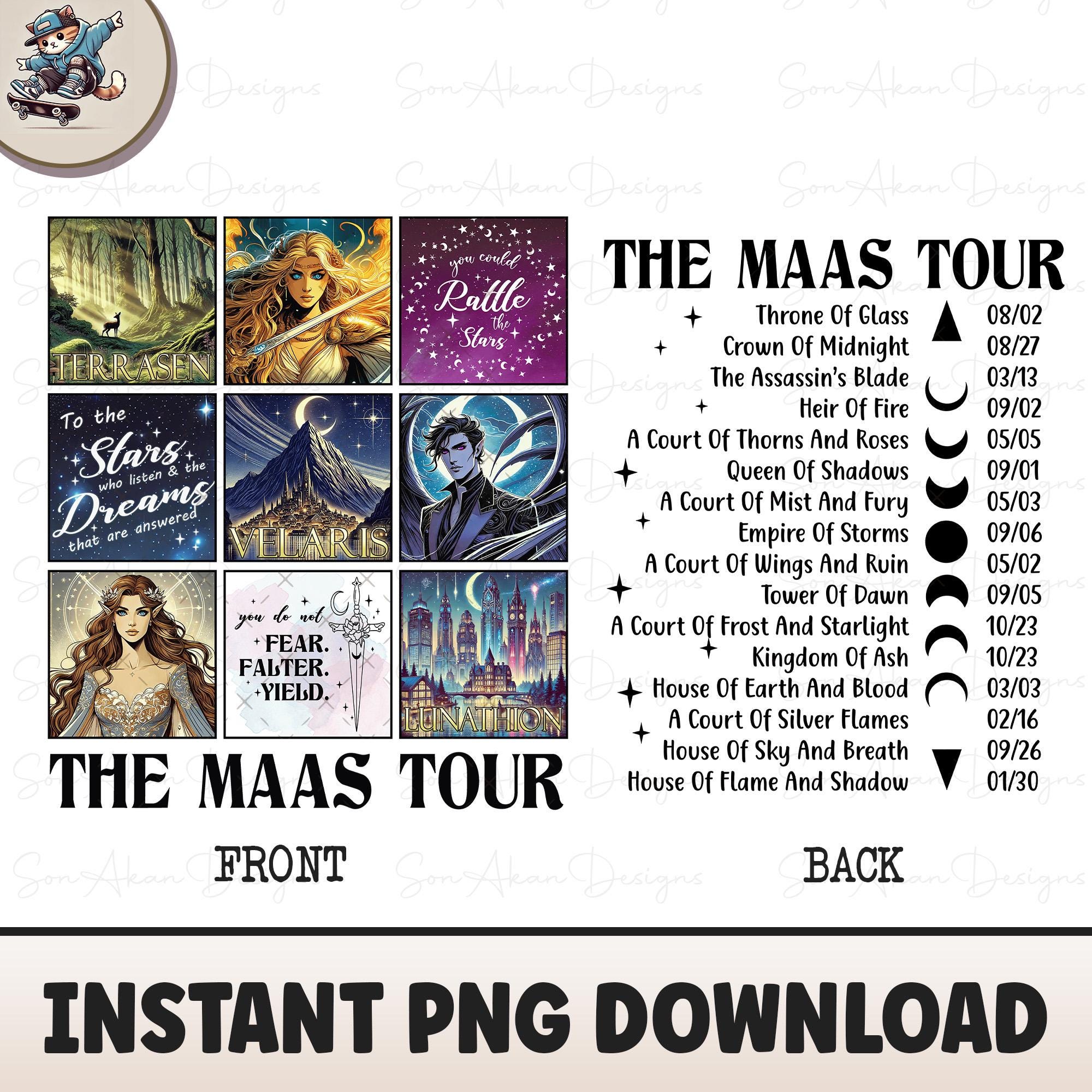 The Maas Tour PNG: Book Lover Shirt Design (digital Download) - Etsy