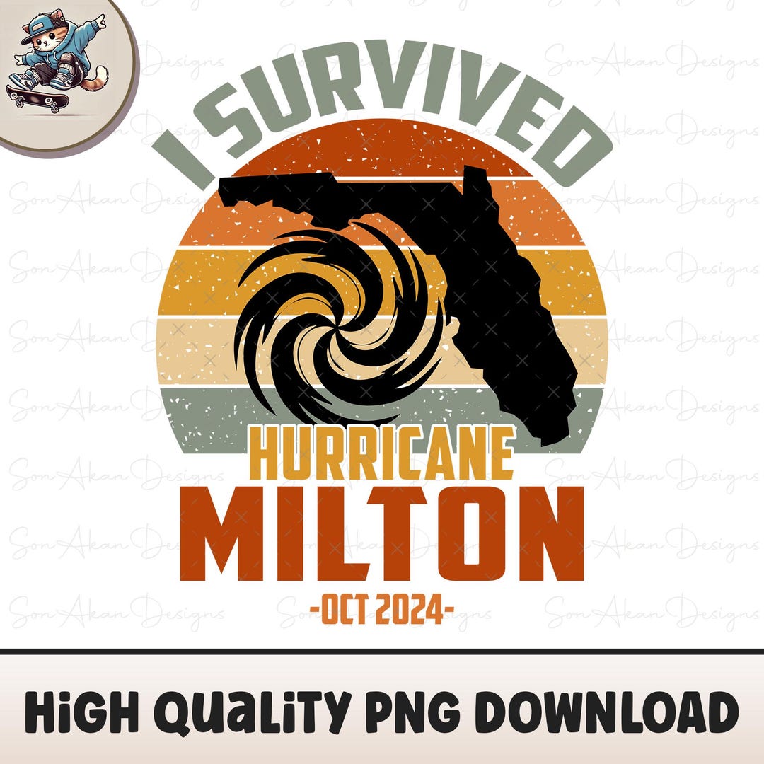 Retro I Survived Hurricane Milton Png, Pray for Tampa Bay PNG ...