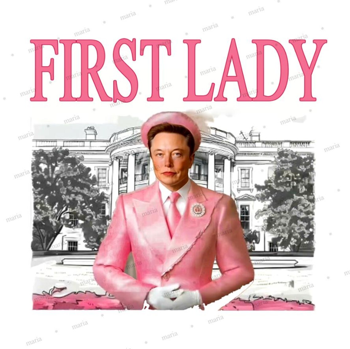 Funny Elon First Lady Elonia Cute Vintage PNG, Sublimation Designs ...
