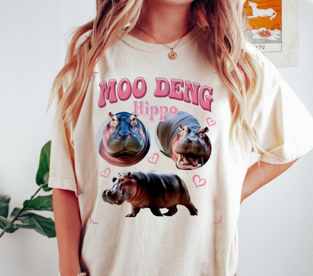 Moo Deng Fan Club PNG, Baby Hippo Funny Png, Cute Baby Hippo Png ...