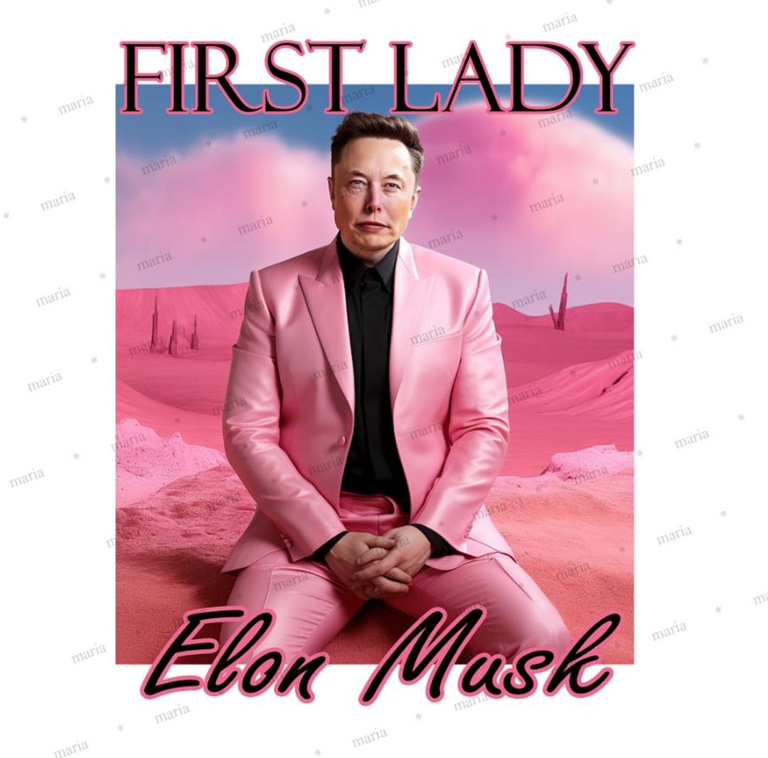 Trending MEME Funny Elon First Lady Cute Vintage PNG File, Elon Pink ...