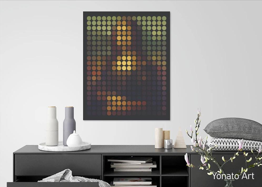 Mona Lisa by Leonardo Da Vinci From Ca 1516. Part of the Dot Mosaic ...