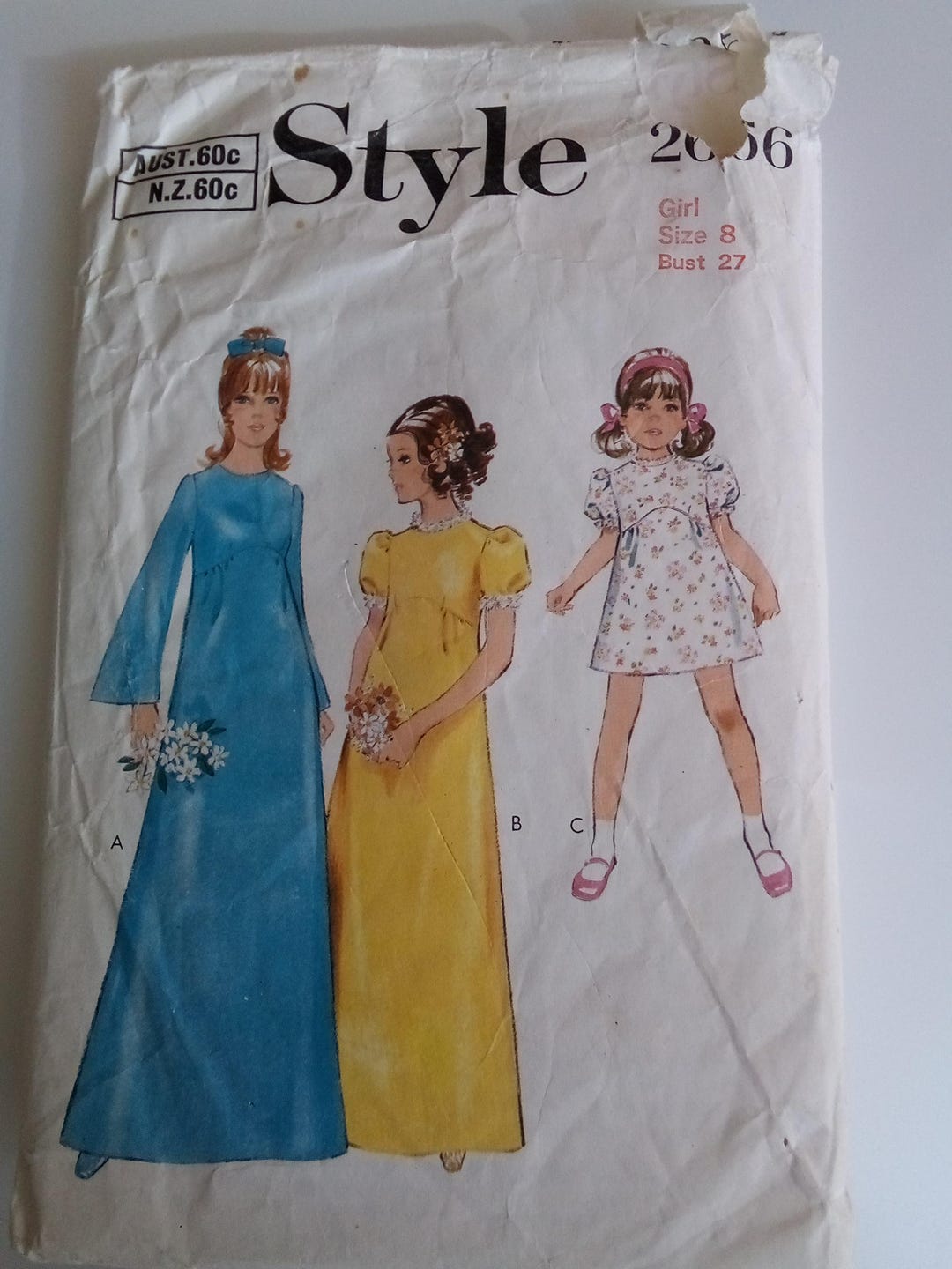 TLC - 1970 Girl's Dress - Age 8 - Style 2656 - Vintage Sewing Pattern ...