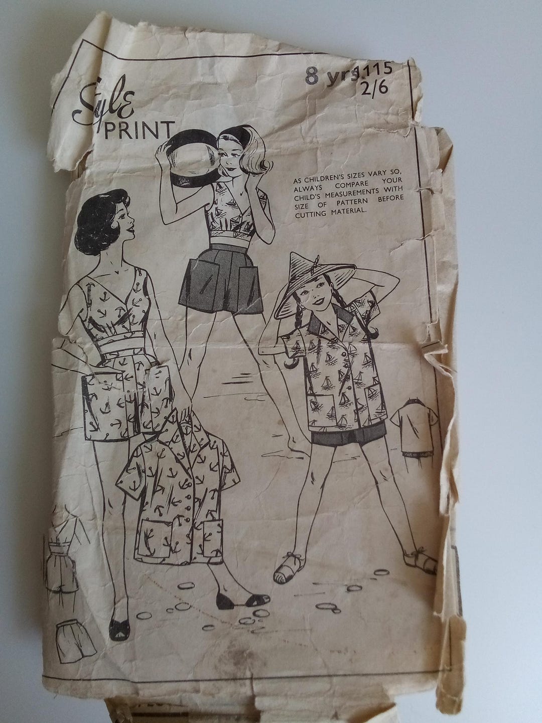 TLC - 1950s Girls' Sun Top, Shorts & Jacket - Age 8 - Style 1115 ...