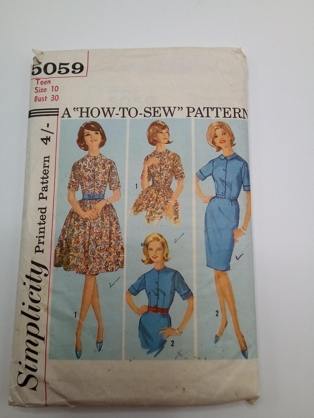 TLC 1960s Teen Dress 30 Bust Simplicity 5059 Vintage Sewing Pattern - Etsy