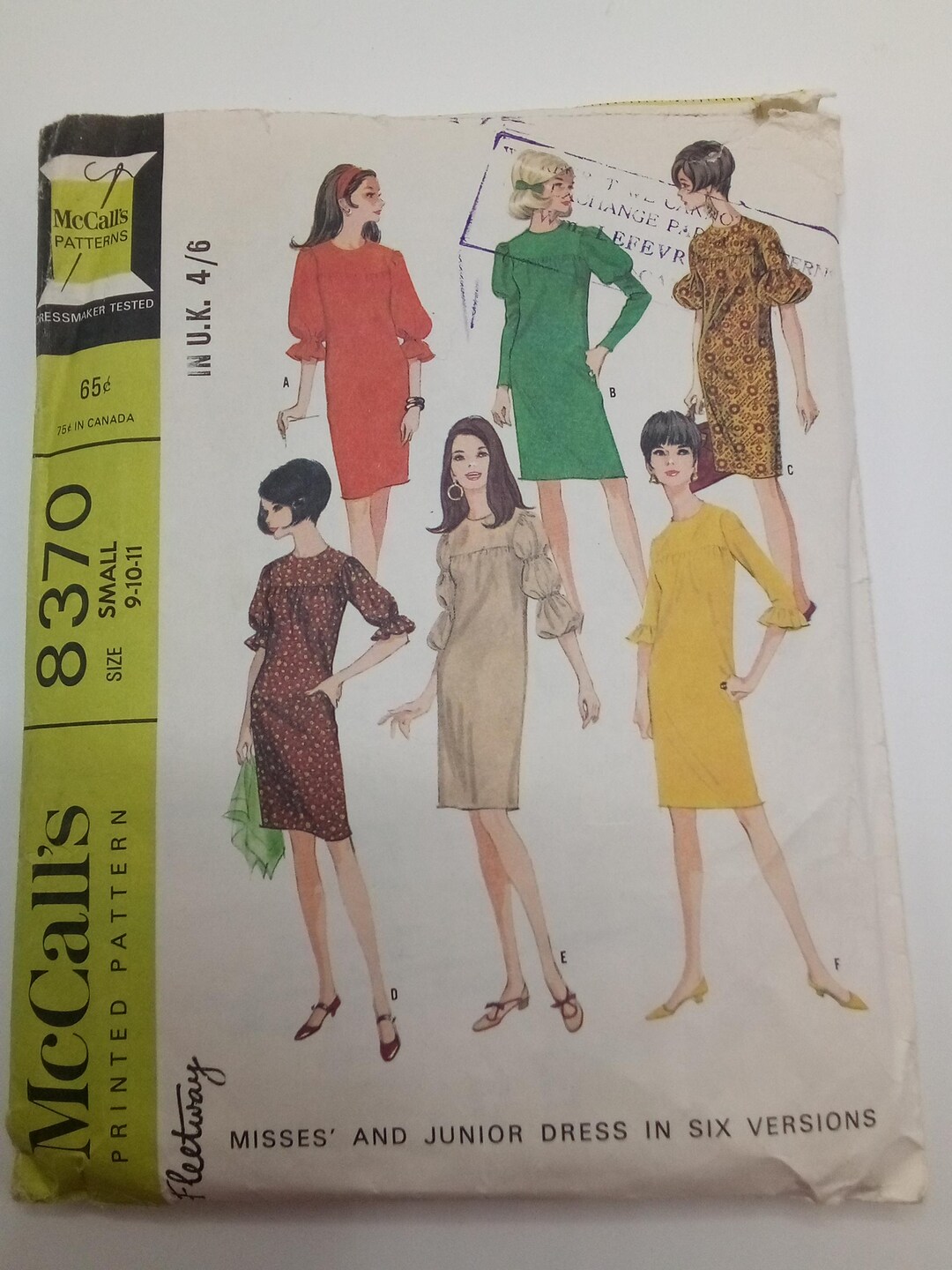 TLC - 1966 Dress - 30.5"-31.5" Bust - Mccall's 8370 - Vintage Sewing ...