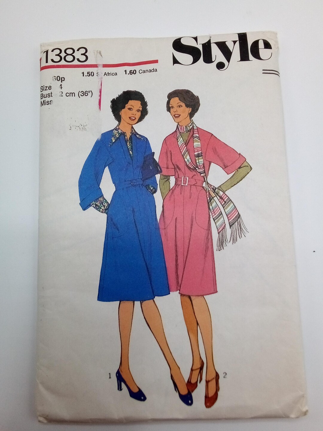 1975 Dress 36 Bust Style 1383 Vintage Sewing Pattern - Etsy