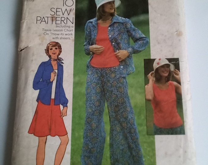 1970s Top, Skirt & Pants - 34" Bust - Vogue 9710 - Vintage Sewing ...