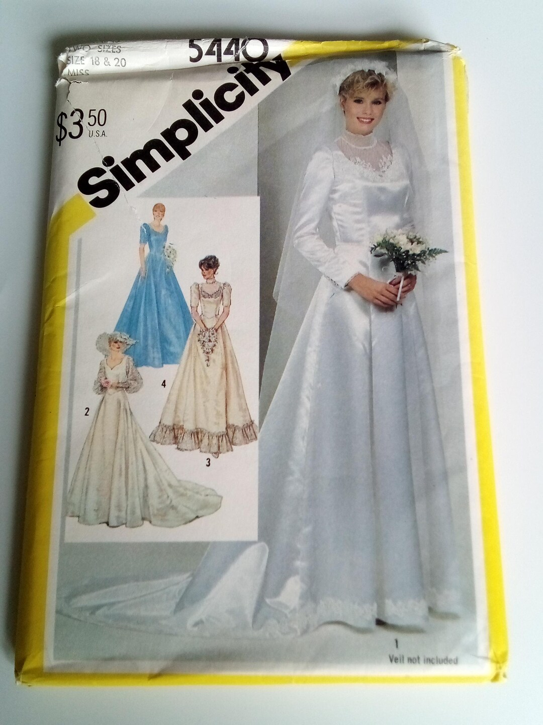 1982 Wedding & Bridesmaid Dress - Multi-size - Simplicity 5440 ...