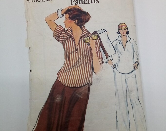 1970s Top, Skirt & Pants - 34" Bust - Vogue 9710 - Vintage Sewing ...