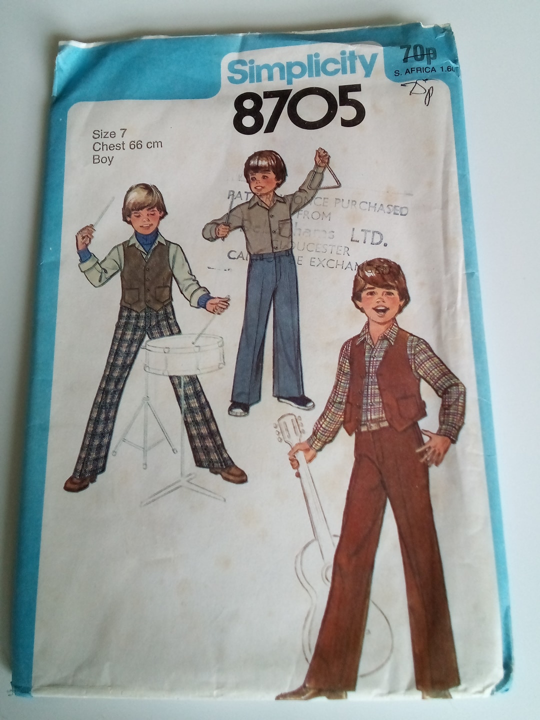 1978 Boys Pants, Shirt & Vest - Age 7 - Simplicity 8705 - Vintage ...