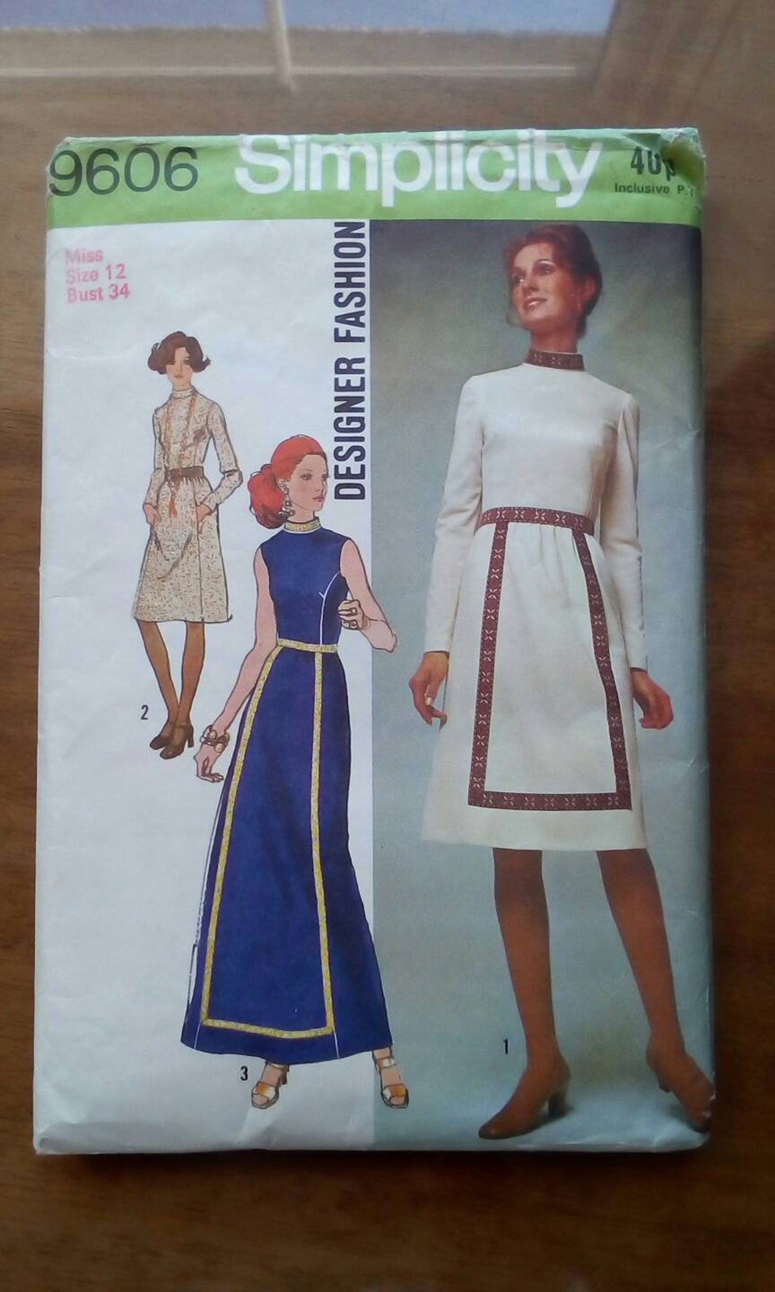 1971 Dress 34 Bust Simplicity 9606 Vintage Sewing Pattern - Etsy