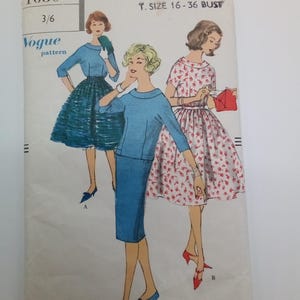 TLC - 1950s Teen Blouse & Skirt - 36" Bust - Vogue 1630 - Vintage ...