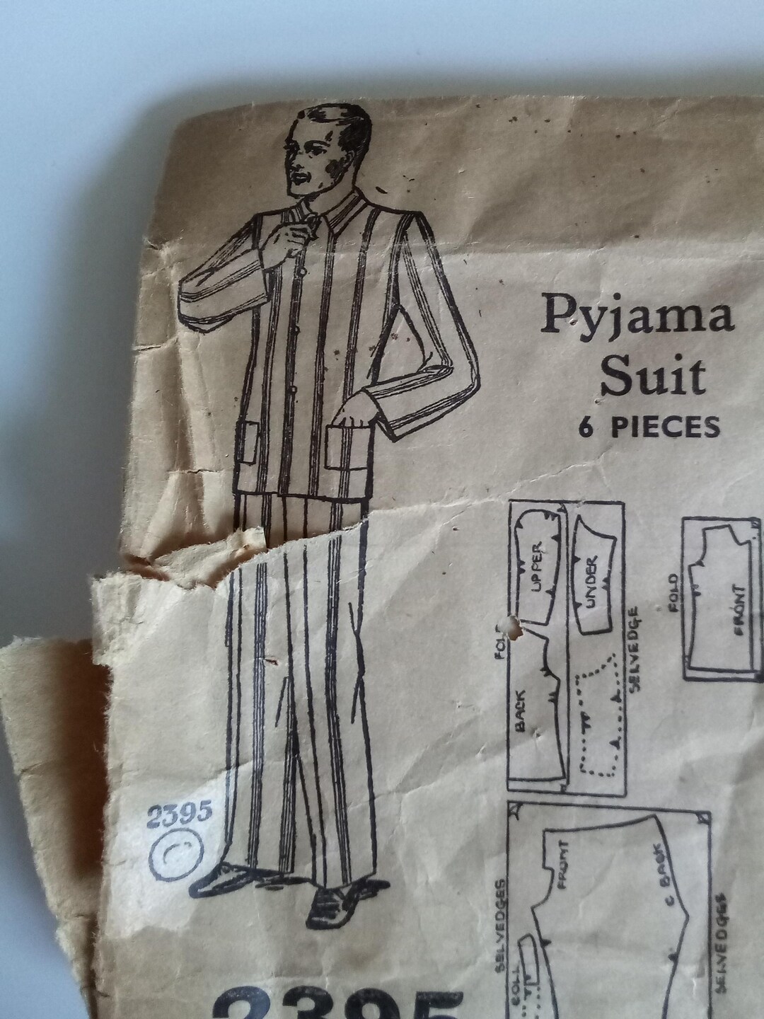 1930s / 1940s Men's Pyjamas - 40" Chest - Maudella 2395 - Vintage ...
