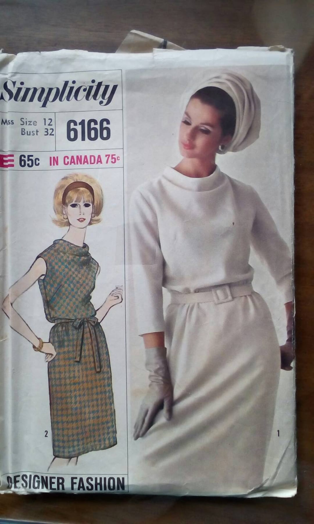1965 Dress - 32" Bust - Simplicity 6166 - Vintage Sewing Pattern - Etsy