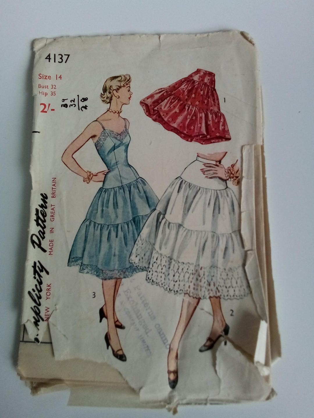 TLC - 1950s Slip & Petticoat - 32" Bust - Simplicity 4137 - Vintage ...
