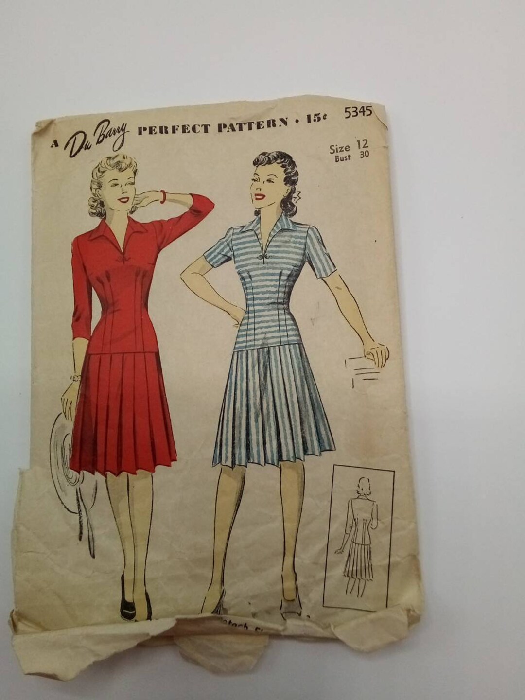 TLC - 1942 Two Piece Dress - 30" Bust - Dubarry 5345 - Vintage Sewing ...