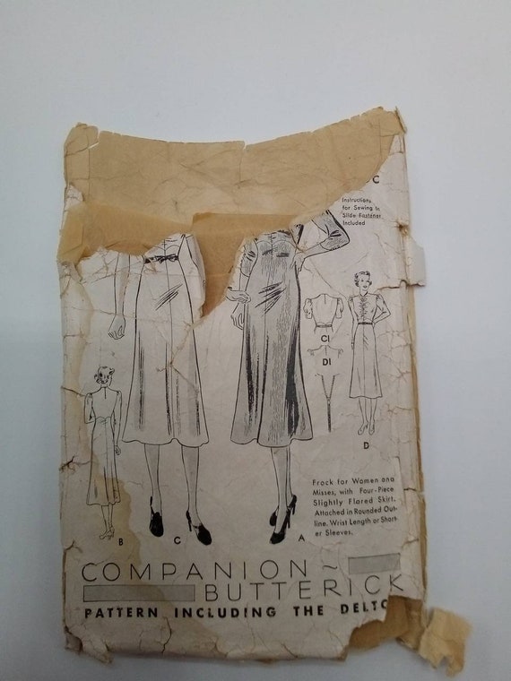 TLC 1930s Dress Butterick 7588 Vintage Sewing Pattern | Etsy