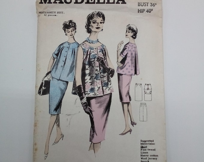 1960s Maternity Suit - 36" Bust - Maudella 5143 - Vintage Sewing ...