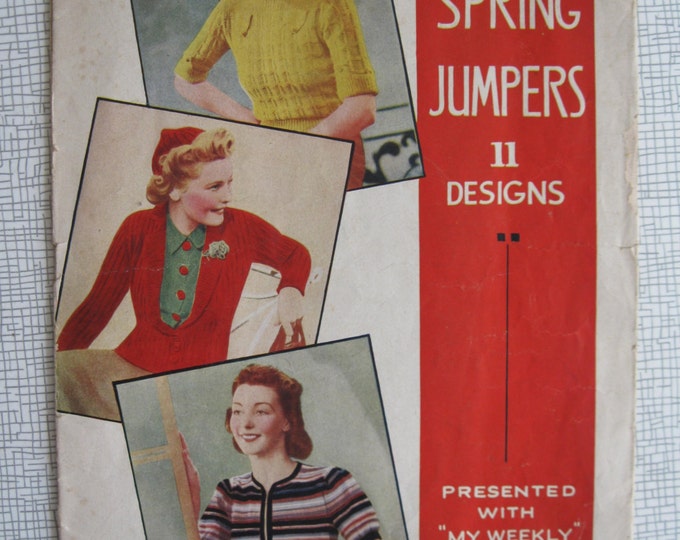 1930s My Weekly Spring Jumpers Knitting Booklet - 11 Designs - Coatee ...