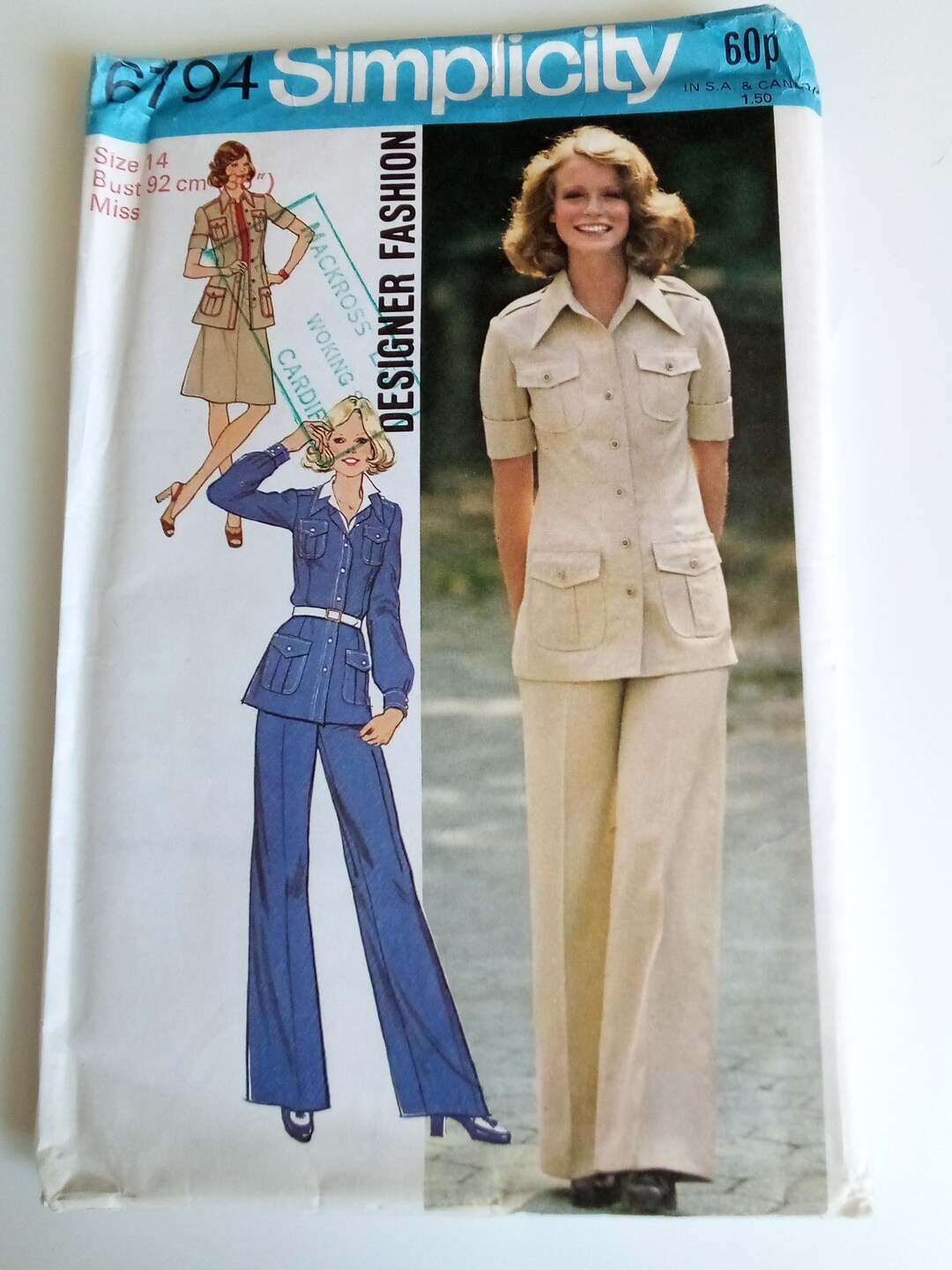 1975 Suit & Pants Suit - 36" Bust - Simplicity 6794 - Vintage Sewing ...