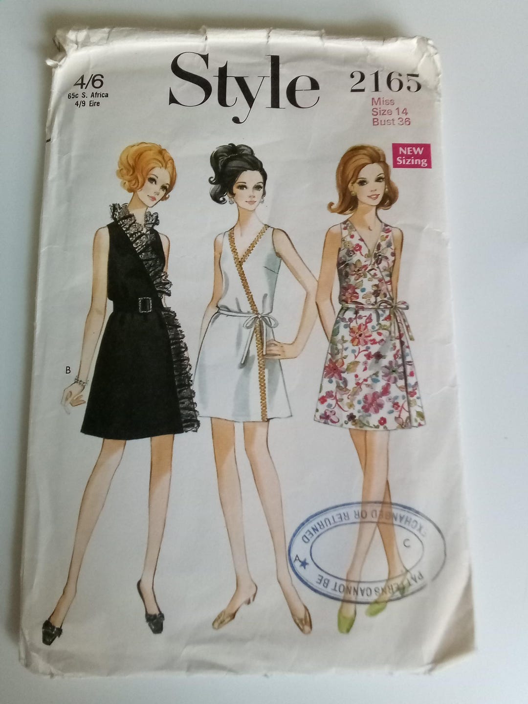 1968 Dress - 36" Bust - Style 2165 - Vintage Sewing Pattern - Etsy