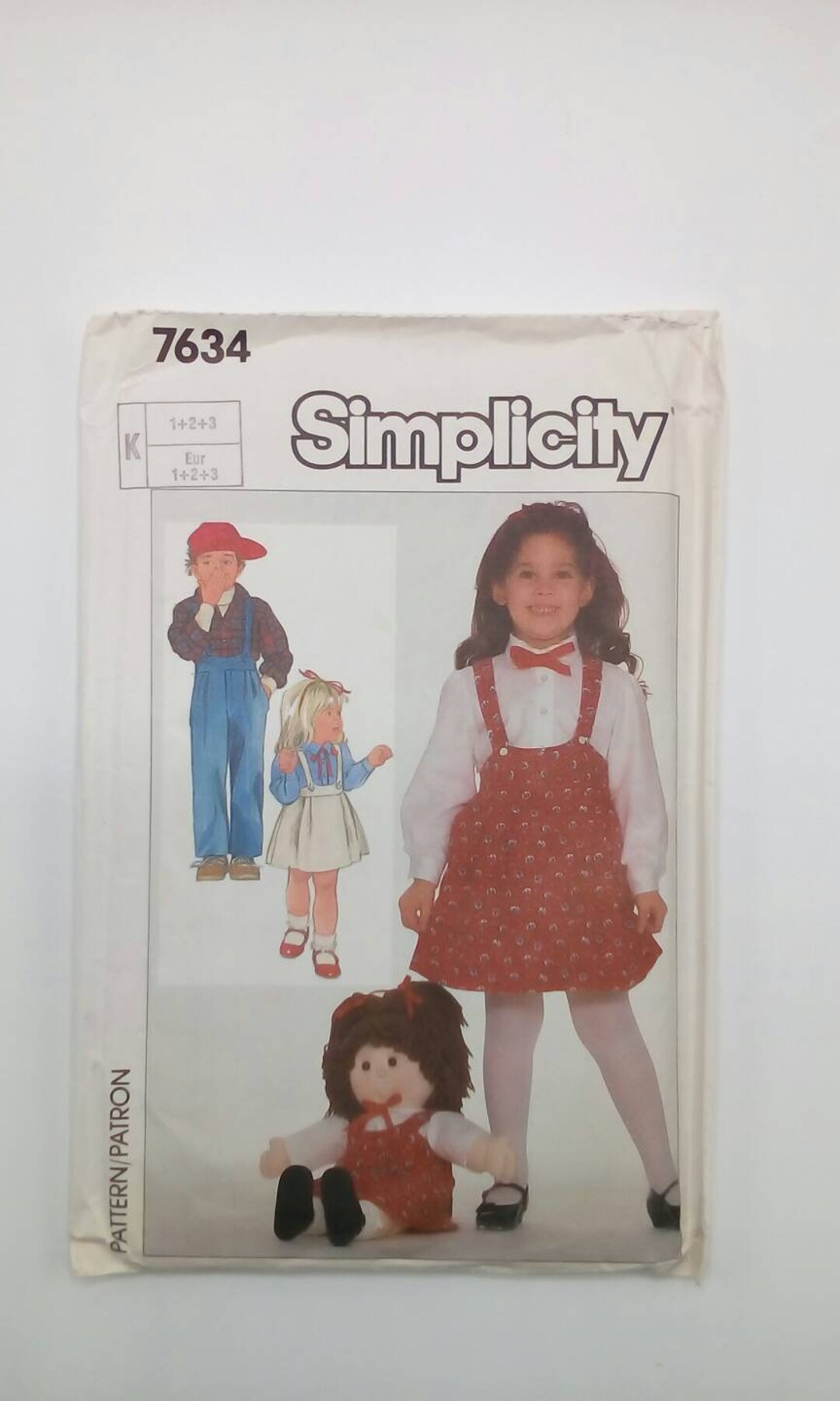 1986 Pants, Skirt, Shirt & Doll - 1-3 Years - Simplicity 7634 - Vintage ...
