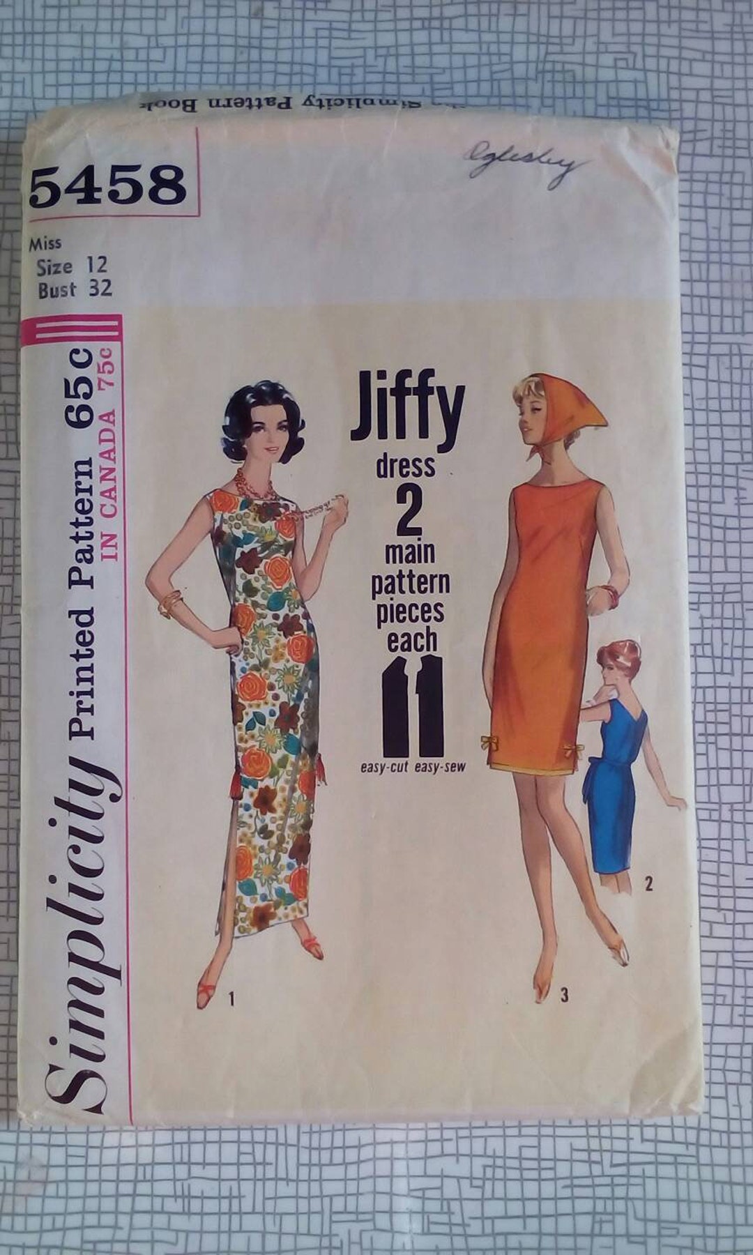 1964 Dress - 32" Bust - Simplicity 5458 - Vintage Sewing Pattern - Etsy