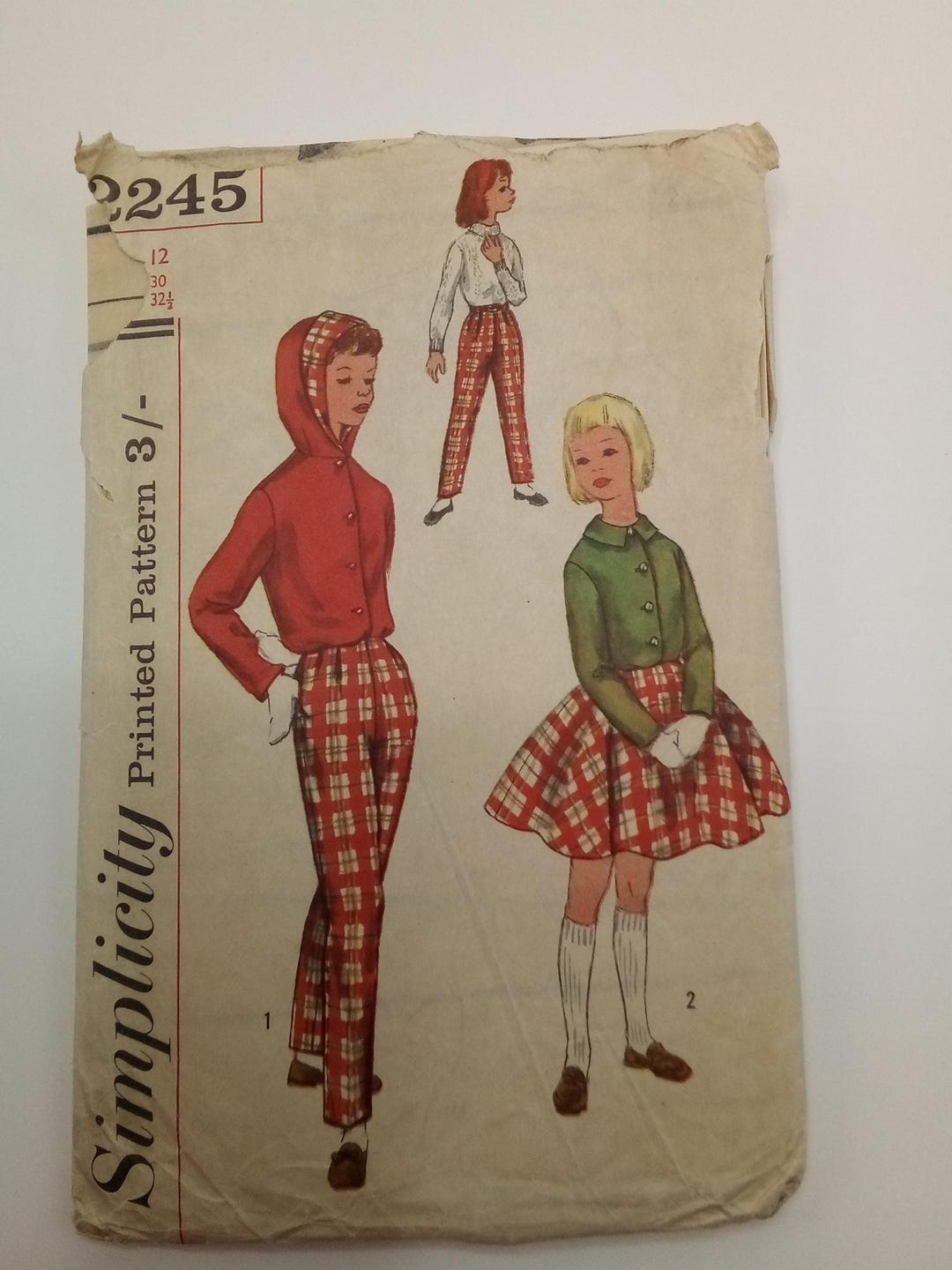 1950s Girls' Jacket, Pants & Skirt - Age 12 Years - Simplicity 2245 ...