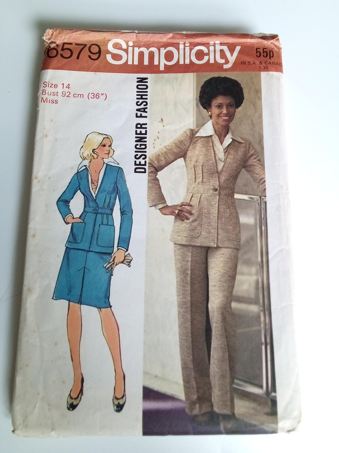 TLC - 1974 Jacket & Pants - 36" Bust - Simplicity 6579 - Vintage Sewing ...