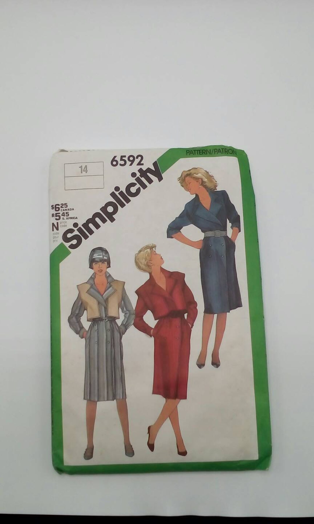 1984 Dress & Vest - 92cm Bust - Simplicity 6592 - Vintage Sewing ...