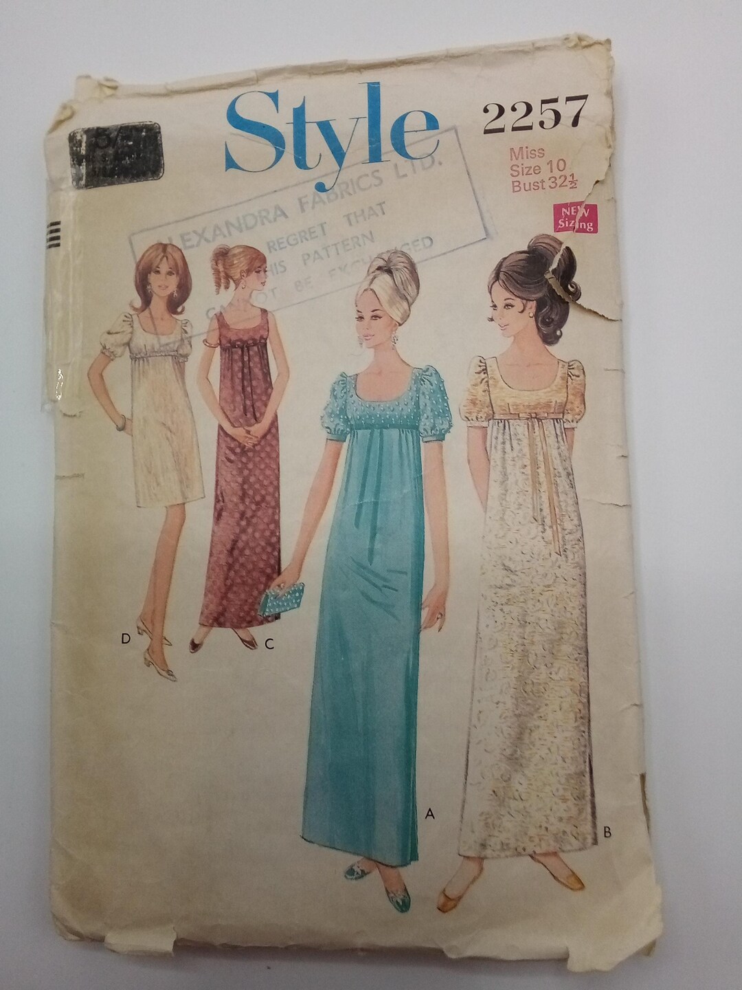 1968 Dress 32.5 Bust Style 2257 Vintage Sewing Pattern - Etsy UK
