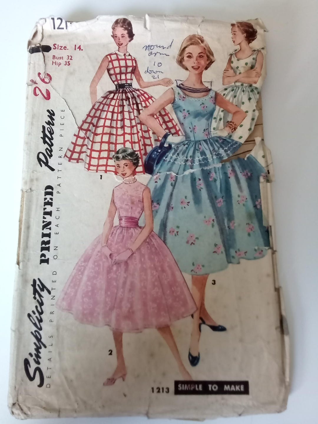 TLC - 1950s Teen Dress - 32" Bust - Simplicity 1213 - Vintage Sewing Pattern - Etsy