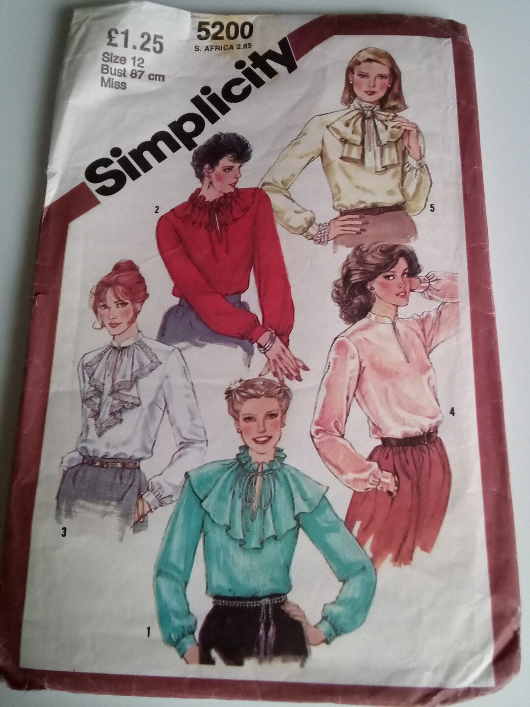 1981 Blouse 34 Bust Simplicity 5200 Vintage Sewing Pattern - Etsy