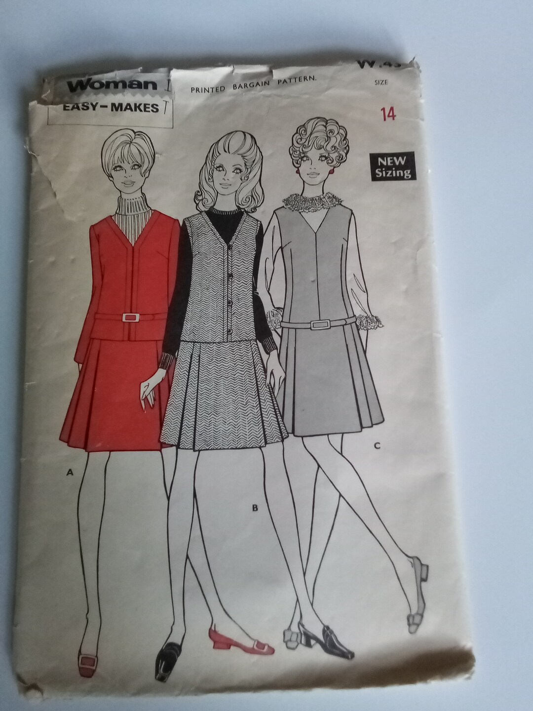 1960s Pinafore & Suit - 36" Bust - Woman W.43 - Vintage Sewing Pattern ...
