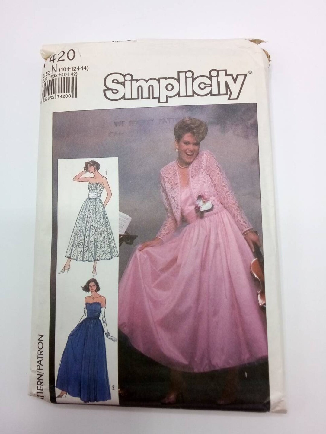 1986 Dress & Jacket Multi-size Simplicity 7420 Vintage Sewing Pattern ...