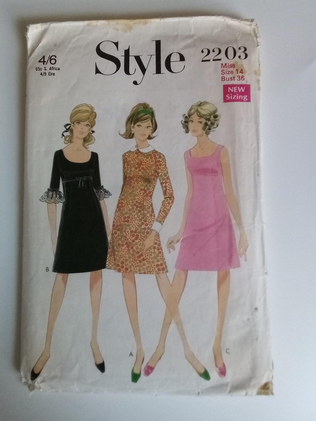 1968 Dress - 36" Bust - Style 2203 - Vintage Sewing Pattern - Etsy