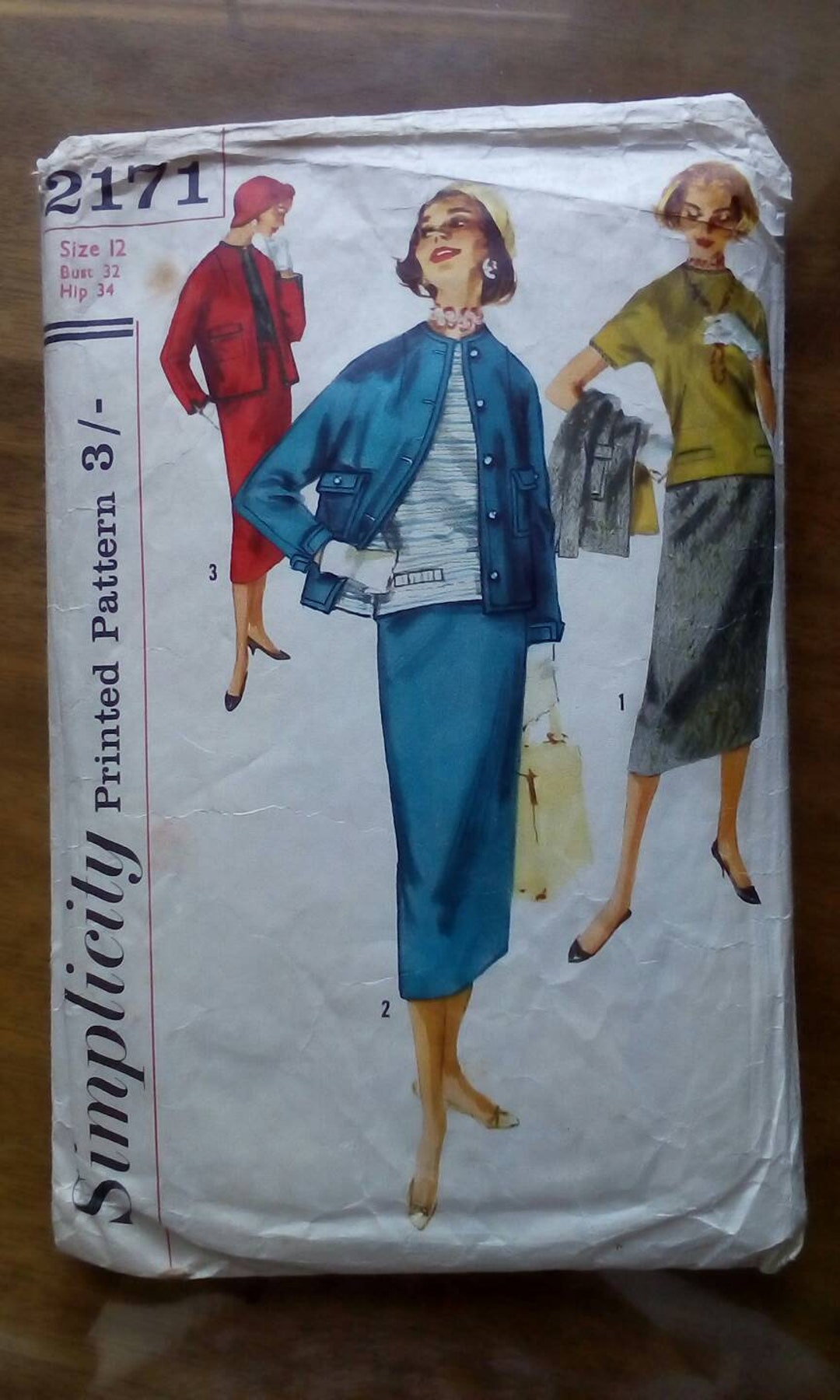 1950s Suit - 32" Bust - Simplicity 2171 - Vintage Sewing Pattern - Etsy
