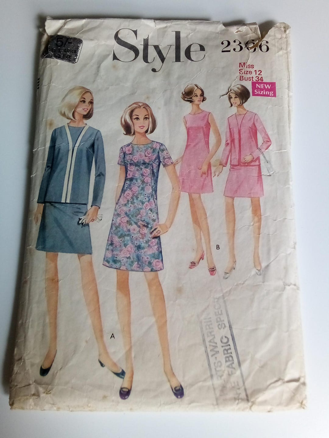 1968 Dress & Jacket - 34" Bust - Style 2366 - Vintage Sewing Pattern - Etsy