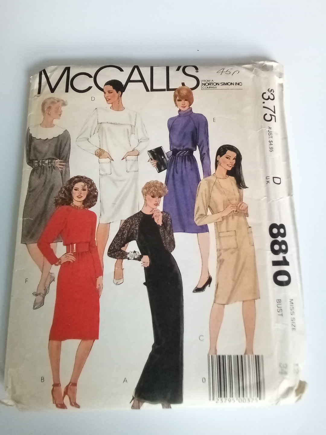 1983 Dress - 34" Bust - Mccall's 8810 - Vintage Sewing Pattern - Etsy